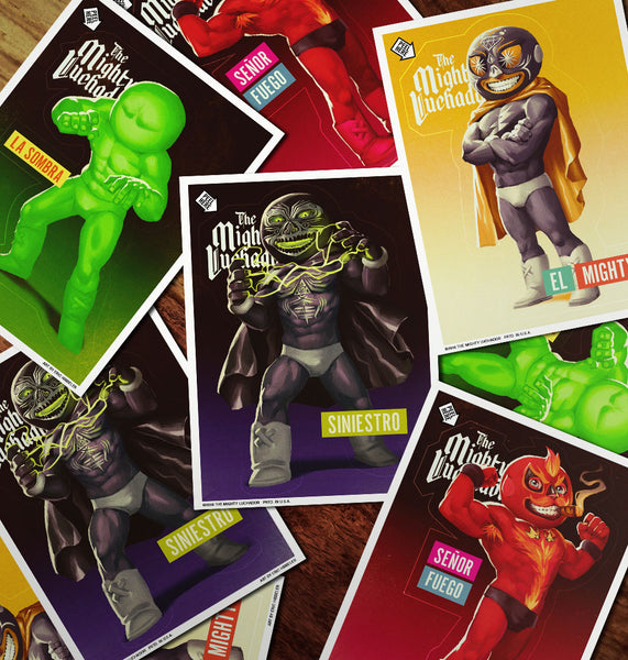 COLLECTIBLE CHARACTER STICKER CARDS – The Mighty Luchador